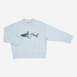 Palm Angels Hellblaues Shark Sweatshirt mit Hai-Motiv