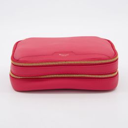 Pinke Skye Kosmetiktasche aus Leder