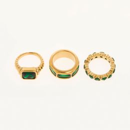 Public Desire 3er-Pack 750er vergoldete Ringe aus Edelstahl