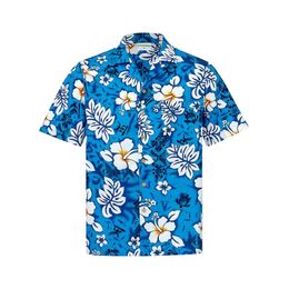 Hawaiihemdshop.de Button Up Shirt 'Classic Flowers (blue)' male Blue size S