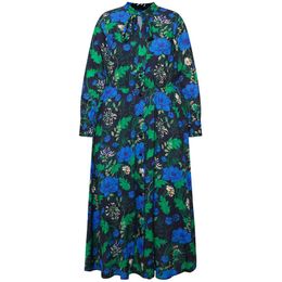 Ulla Popken Blusenkleid Damen Gr&ouml;&szlig;e 50/52 blau / gr&uuml;n / schwarz Winterkleid