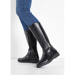 bonprix Stiefel, schwarz, Gr.39, Klassischer Weitschaftstiefel mit elastischen Eins&auml;tzen, aus Vegan