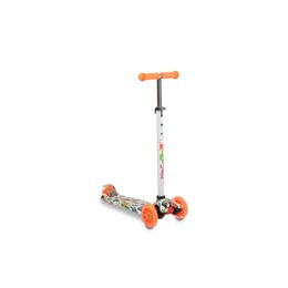 Byox Kinderroller Scooter Rapture aus Alu, Wassertransferdruck, PU Leuchtr&auml;der orange