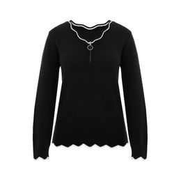 Imily Bela Pullover Damen Gr&ouml;&szlig;e XL schwarz / wei&szlig;