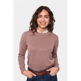 Rundhalspullover Saint Tropez "MilaSZ", Damen, Gr. S, antler melange, Strick, Obermaterial: 80% Viskose, 20% Polyacryl, meliert, regular fit normal, Rundhals, Pullover Rundhalspullover