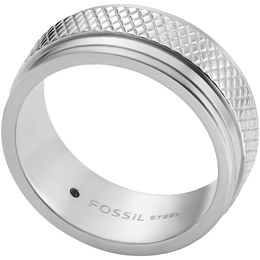 Fingerring Fossil "Schmuck Geschenk Edelstahl Ring Knox" Gr. 19, silber (edelstahlfarben), Fingerringe, Damen, 19, Edelstahl, 9mm, Fingerring
