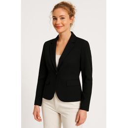 Kurzblazer Only "ONLEPO LIFE L/S FIT BLAZER TLR ZLO", Damen, Gr. 34, gr&uuml;n (schwarz), Web, Obermaterial: 95% Polyester, 5% Elasthan, unifarben, regular fit normal, V-Ausschnitt, Blazer Kurzblazer