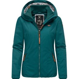 Winterjacke Ragwear "Dizzie Winter", Damen, Gr. XL (42), gr&uuml;n (flaschengr&uuml;n), Au&szlig;enmaterial: 100% Polyester; Innenfutter: 100% Polyester; Wattierung: 100% Polyester, figurbetont h&uuml;ftbedeckend, &Auml;rmel ohne &Auml;rmelschlitz Rippstrickb&uuml;ndchen mit innenliegendem Gummizug, Jacken Winterjacke, wasserdichte Outdoorjacke mit Kapuze f&uuml;r den Winter