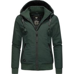 Winterjacke Ragwear "Nuggie Melange", Damen, Gr. XS (34), grün (dunkelgrün), Obermaterial: 100% Polyester, Innenfutter: 100% Polyester, Wattierung: 100% Polyester, figurumspielend hüftbedeckend, hoch geschlossener Ausschnitt, Ärmel ohne Ärmelschlitz Rippstrickbündchen mit Gummizug, Jacken, stylische, melierte Damen Freizeitjacke