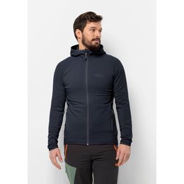Jack Wolfskin Herren Fleecejacke "BAISELBERG HOODED FZ M"night, blau, Gr. XXL, OBERSTOFF 95% POLYESTER, 5% ELASTHAN LINING 100% POLYESTER, Jacken