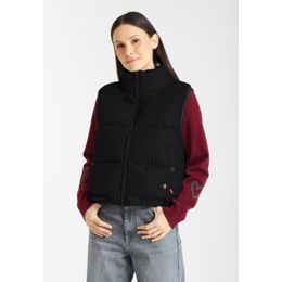 Frieda & Freddies New York Damen Steppweste "Fake Down Vest /"schwarz, Gr. 44, FRIEDA & FREDDIES, gestreift, 100% Polyester, Westen