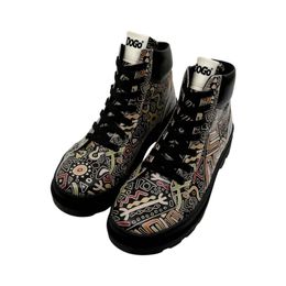 DOGO Damen Winterboots "Adriana Boots Cat Person Damen Stiefeletten, Adriana Explore", Gr. 40, schwarz, Lederimitat, Schuhe, Handgefertigt