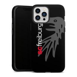 DeinDesign iPhone 13 Pro Max Handy Panzer Handyh&uuml;lle robuste Outdoor H&uuml;lle Schutzh&uuml;lle matt Logo Sc Freiburg Official Licensed Product Tough Case