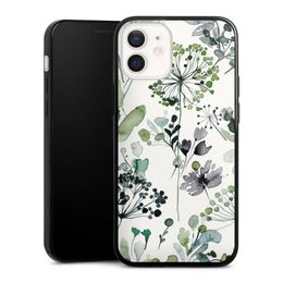 DeinDesign iPhone 12 mini Handy Slim Case extra d&uuml;nn Silikon Handyh&uuml;lle schwarz H&uuml;lle Flowers Water Colour Eukalyptus Silikon Slim Case