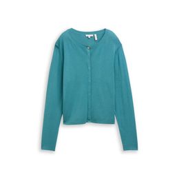Tom Tailor Damen Cardigan mit verdeckter Knopfleiste, blau, Uni, Gr. XL