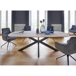 Esstisch Daytona Eiche massiv oval Wildeiche bianco 220x105 cm