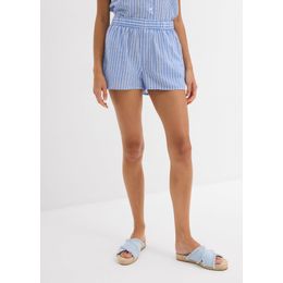 bonprix Shorts aus reiner Baumwolle, blau, 100% Baumwolle