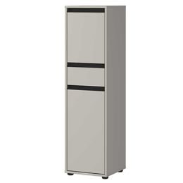 Pharao24.de Badschrank Midischrank in Grau 33 cm breit