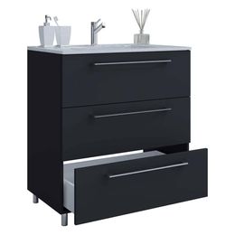 Pharao24.de Waschbeckenschrank mit Schubladen 86 cm hoch 60 cm oder 80 cm breit
