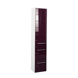 Pharao24.de Bad Hochschrank in Aubergine Hochglanz h&auml;ngend
