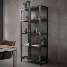 Pharao24.de Wohnzimmerschrank in Anthrazit mit Used Look Industry Design