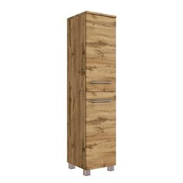 Pharao24.de Badezimmer Hochschrank in Wildeiche Optik 130 cm hoch