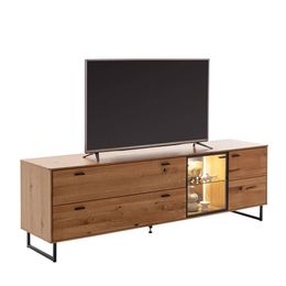 Pharao24.de TV Sideboard Fernsehschrank teilmassiv mit Metallgriffen