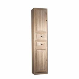 Pharao24.de Badezimmer Hochschrank aus Eiche White Wash 200 cm hoch