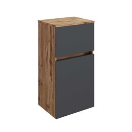 Pharao24.de Badschrank in Wildeichefarben und Anthrazit Stand- und Wandmontage