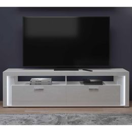 Pharao24.de TV M&ouml;bel Hochglanz weiss 58 cm hoch LED Beleuchtung