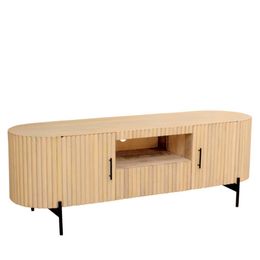 Pharao24.de Fernsehschrank TV Board in Mangoholz Naturfarben im Skandi Design