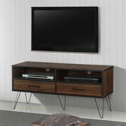 Pharao24.de Fernsehtisch TV Board mit Schubladen und Metall Hairpin Gestell