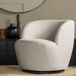 Pharao24.de Lounge Einzelsessel Offwhite in modernem Design Sockel drehbar