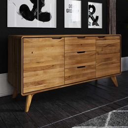 Pharao24.de Holz Sideboard aus Wildeiche Massivholz 2 t&uuml;rig