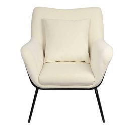 Pharao24.de Kleiner Wohnzimmersessel in Beige Samt