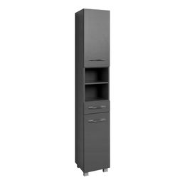 Pharao24.de Badezimmer Hochschrank in Graphit Grau 30 cm
