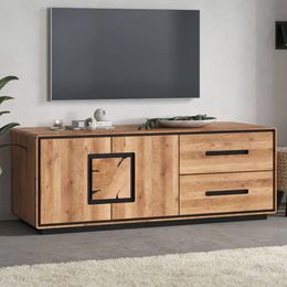 Pharao24.de TV Lowboard Fernsehschrank mit zwei Schubladen 54 cm hoch