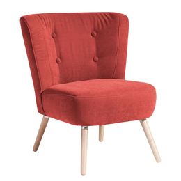Pharao24.de Made in Germany Sessel in Terracotta Velours Buchefarben