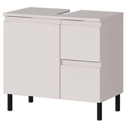 Pharao24.de Waschtischunterschrank Badunterschrank in Hellgrau mit Soft Close