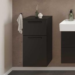 Pharao24.de Badezimmerschrank Badschrank in Schwarz mit Metallgriffen
