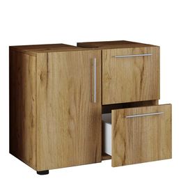 Pharao24.de Waschtischunterbau Holzoptik in Wildeiche Honigfarben 51 cm hoch