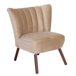 Pharao24.de Schlafzimmersessel Retro in Beige und Nussbaumfarben 70 cm breit