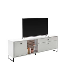 Pharao24.de TV Phonoschrank weiss in modernem Design 210 cm breit - 69 cm hoch