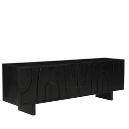 Pharao24.de TV Sideboard Fernsehm&ouml;bel Front geschnitzt 4 t&uuml;rig