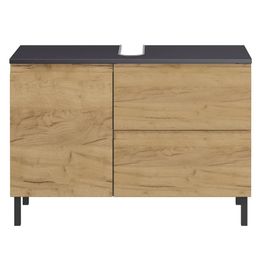 Pharao24.de Waschbeckenunterschrank Waschtischunterschrank in Wildeichefarben 80 cm breit