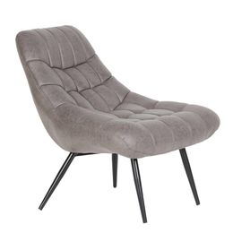 Pharao24.de Retro Lounge Sessel aus Vintage Kunstleder Vierfu&szlig;gestell aus Metall