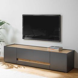 Pharao24.de TV Board in Anthrazit und Wildeiche Optik 170 cm breit