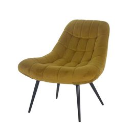 Pharao24.de Samt Lounge Sessel in Ocker Retrostil