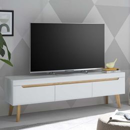Pharao24.de TV Lowboard Skandistil mit drei Schubladen 160 cm breit