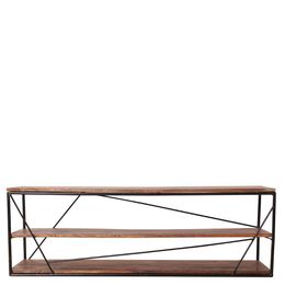 Pharao24.de TV Rack aus Mangobaum Massivholz und Stahl 140 cm breit